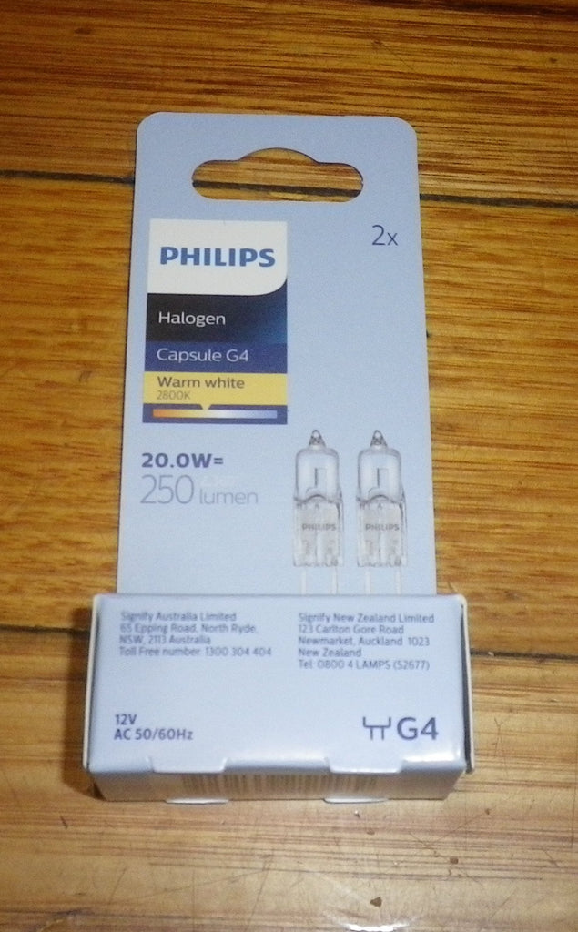Philips 20Watt 12Volt Halogen Wedge Globe with G4 Base (Pkt 2) - Part ...