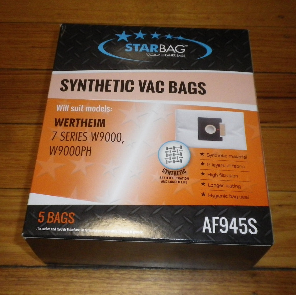 Wertheim 7 Series W9000, W9000PH Compatible Vacuum Bags (Pkt 5) - Part ...