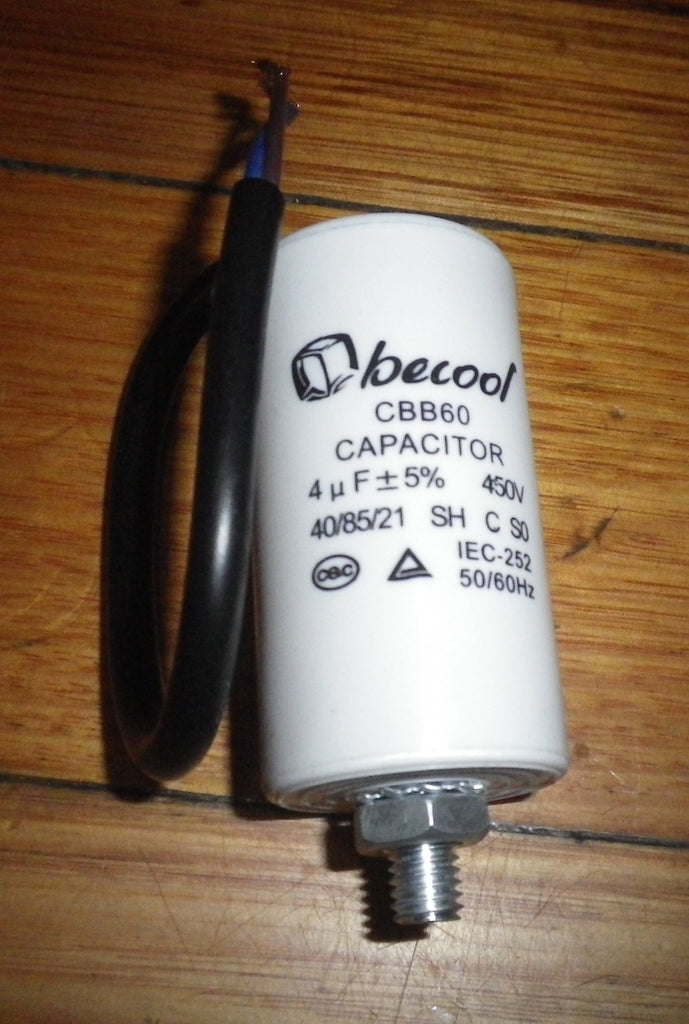 4uF 450Volt Motor Run Capacitor with Wires - Part # CAP004L | Allfix ...