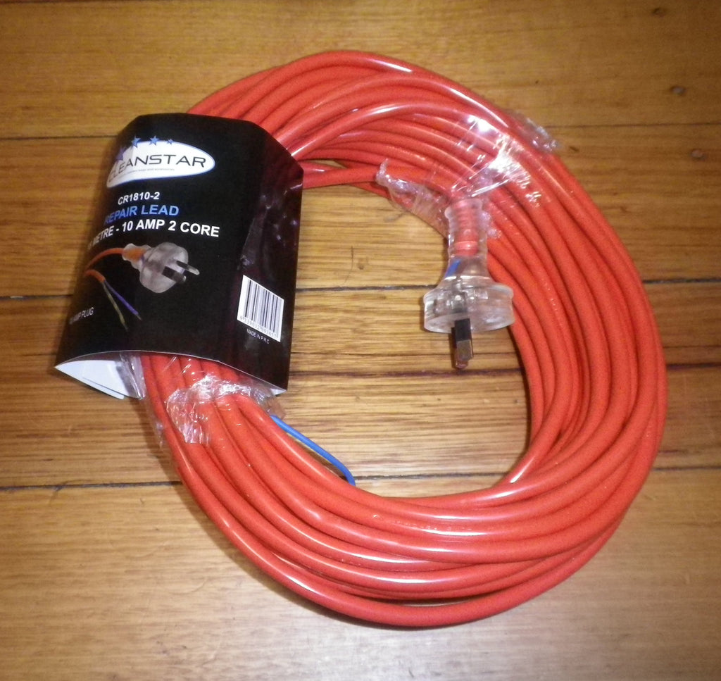 Round Orange 2Wire Vacuum Mains Power Cord & Plug 18mtr - Part # CR181 ...