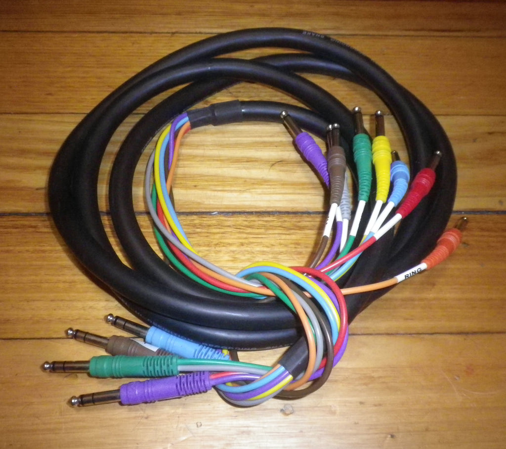 Used 3mtr Snake Cable 4x 6.35mm Stereo Plugs to 8x Mono 6.35mm Plugs ...