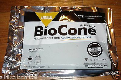 Genuine Filter Queen BioCone Filter Cones (Pkt 12 + Filter) - Part # 1 ...