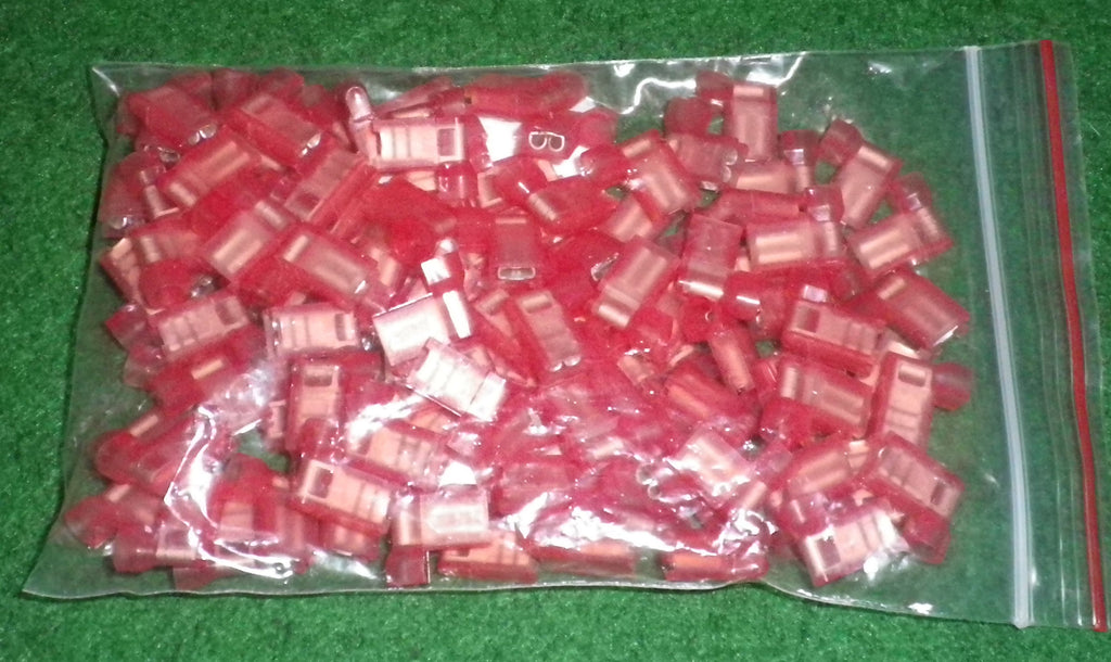 Red Insulated 600V Flag Female 4.8mm Spade Terminals (Pkt 100) # 2-520 ...