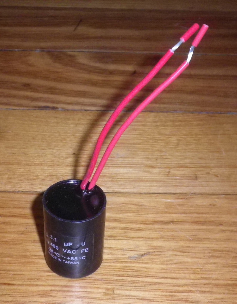 3.1uF 450Volt Motor Run Capacitor with Wires - Part # 3.1SMR450 ...
