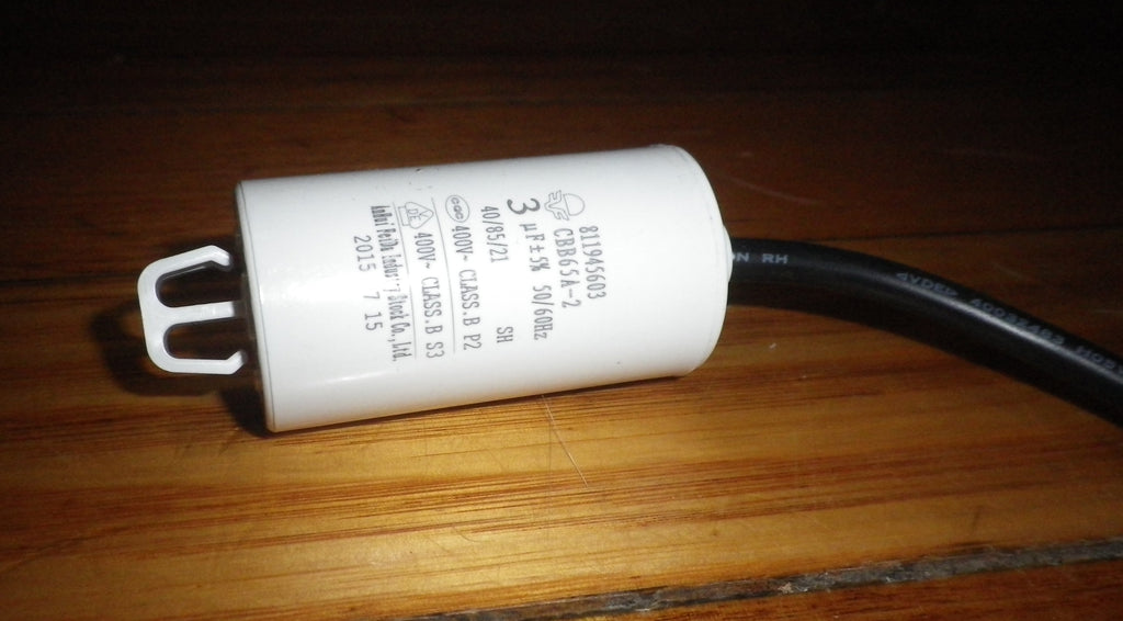 Westinghouse 3uF 400Volt Motor Run Capacitor w Wires & Clip - Part # 8 ...