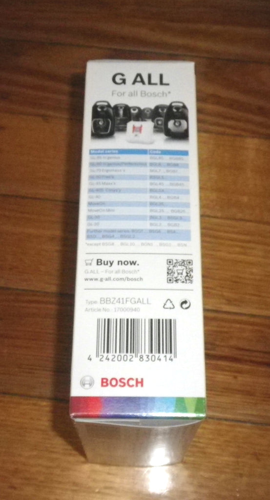 Bosch Type G ALL High Filtration Vacuum Cleaner Bags - Part No. BBZ41F ...