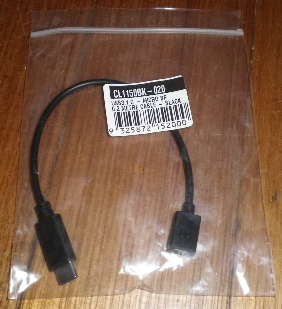 Computer Data Cable - 0.2Mtr USB-C Male to MicroUSB Female - Part # CL ...