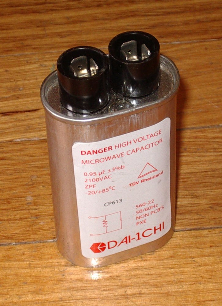 High Voltage Microwave Capacitor 0.95MFD 2100V - Part # MWC613, CP613 ...