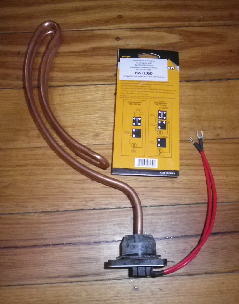 4.8KW 240VAC Bolt-On Sickle Element & Thermostat Kit for Hot Water Sys ...