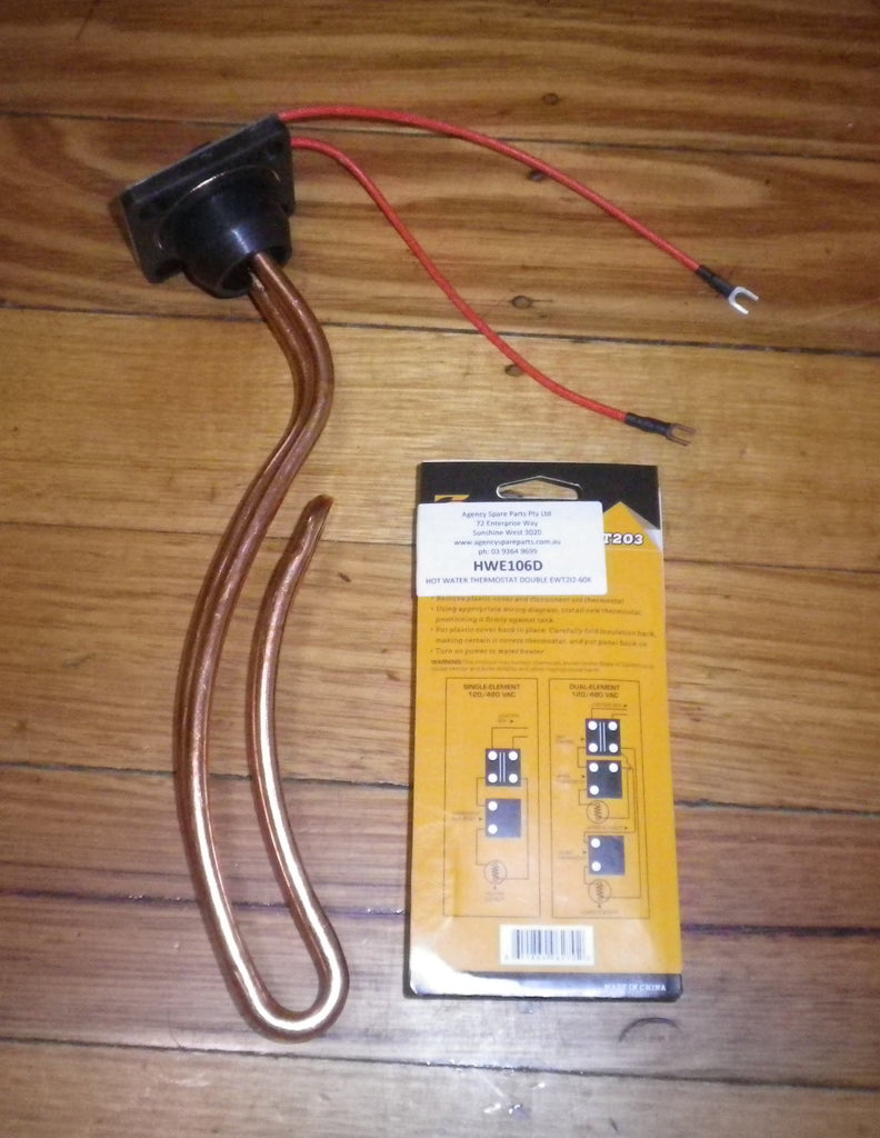 3.6KW 240VAC Bolt-On Sickle Element & Thermostat Kit for Hot Water Sys ...