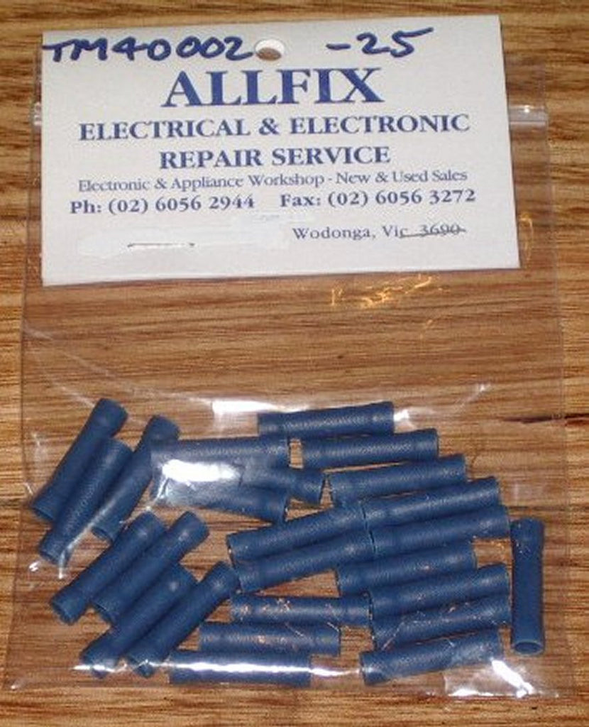 Blue Insulated Inline Splice Crimp Terminals (Pkt 25) - Part # TM40002 ...