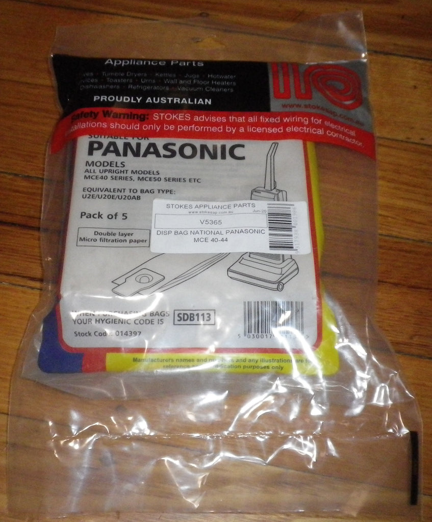 Panasonic Upright MC-E40, MC-E450, MC-E550, MC-E3000 Series Vacuum Bag ...
